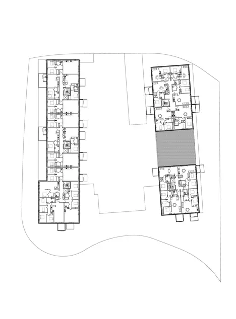 Tai Cymdeithasol Pradenn gan Block Architects