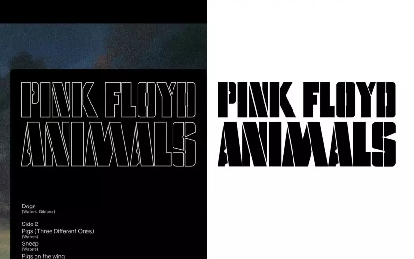 Alfabet för Pink Floyd av Pentagram