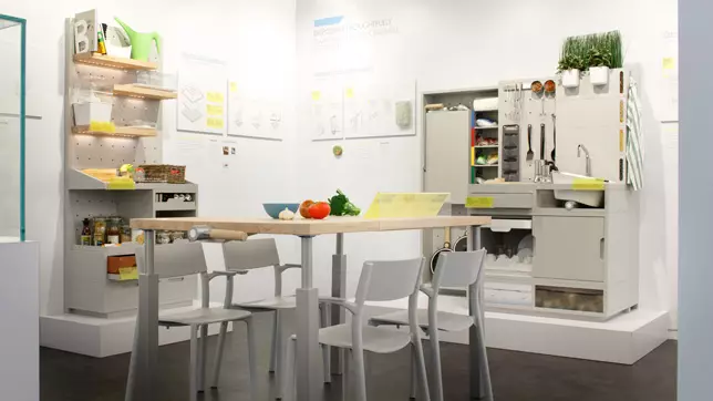 Konceptuāla virtuve 2025. gadā veikalā Ikea Temporary