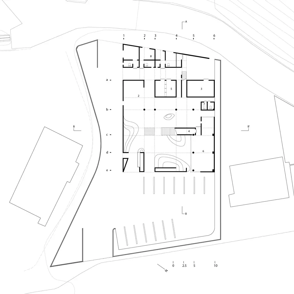 แผนผังของ Ground Wall ในเมือง Gimhae ประเทศเกาหลีใต้ โดย FHHH Friends Architects