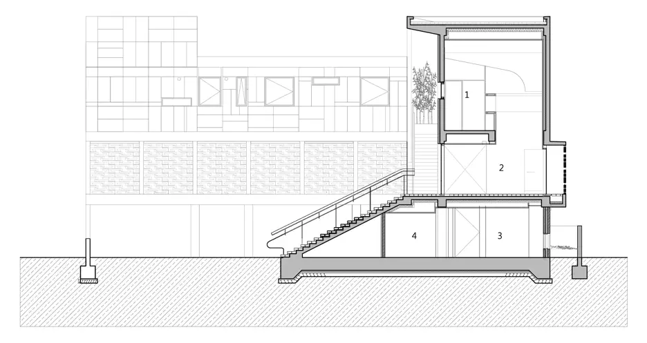 ส่วนของ Ground Wall ในเมือง Gimhae ประเทศเกาหลีใต้ โดย FHHH Friends Architects