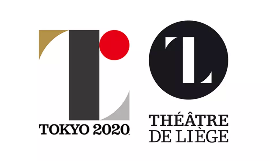 Logo Olimpiade Tokyo 2020 gigireun logo Teater De Liege ku Olivier Debie