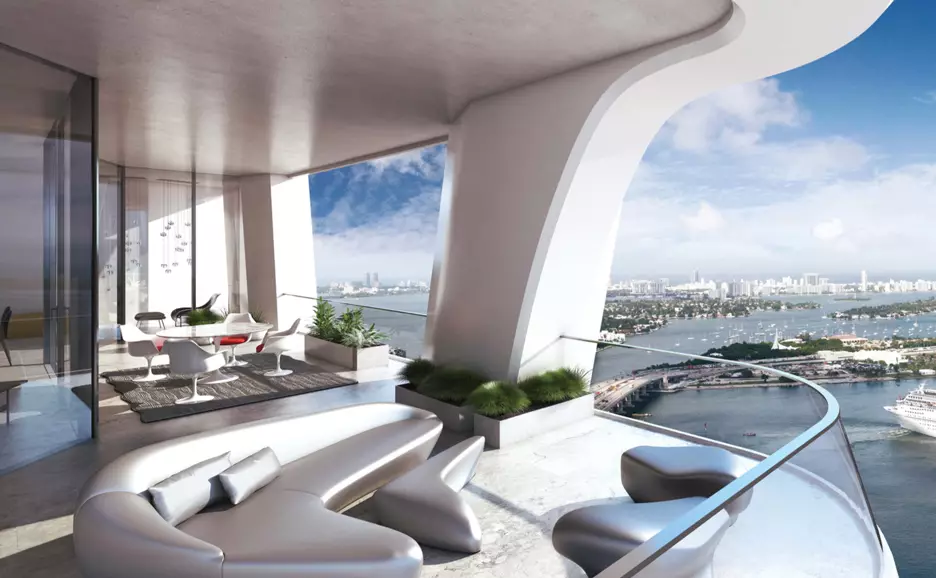 Zaha Hadid's One Thousand Museum wentoer yn Miami