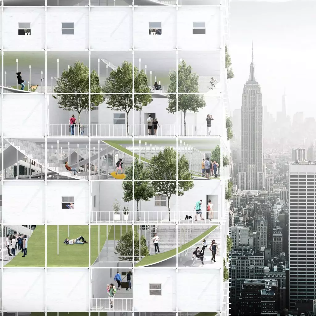 Modulární dostupné bydlení navržené pro „opuštěný“ vzdušný prostor New Yorku