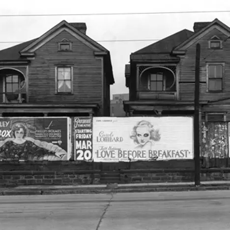 Walker Evans domy szkieletowe i billboard Atlanta Georgia 1936 r