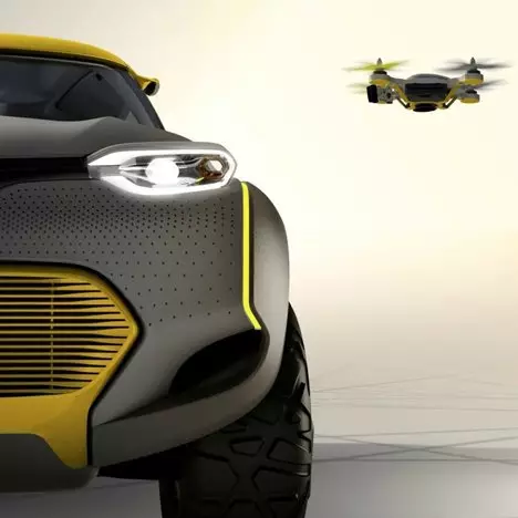 Renault onthult Kwid Concept-auto uitgerust met verkeersspotting-drone