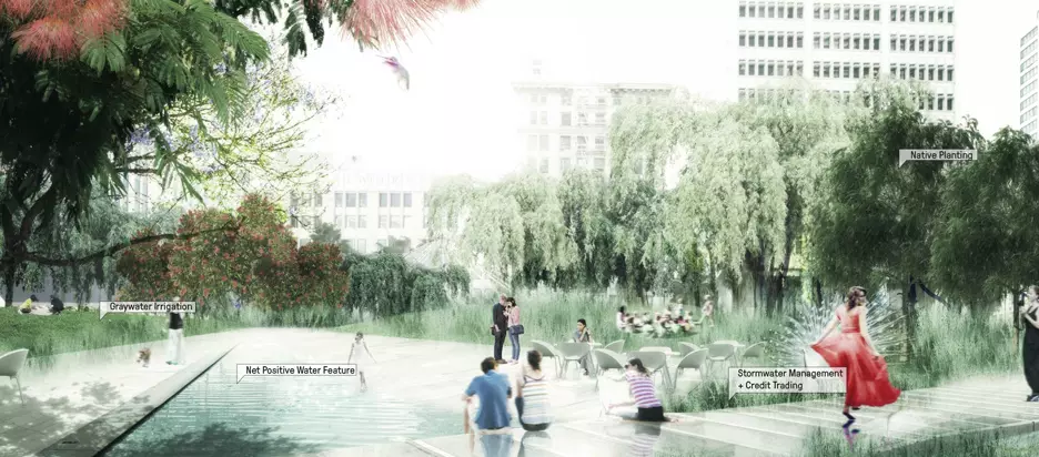 Riprogettazione di Pershing Square per Los Angeles