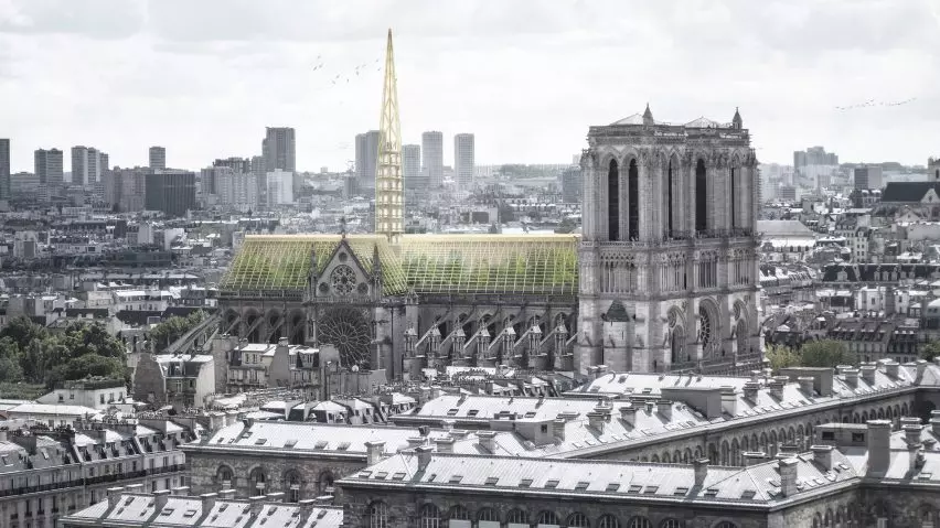 Notre-Dame katedros šiltnamio stogas, kurį sukūrė NAB Studio