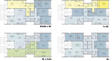 Atelier Hitoshi Abe trano duplex hamboarina any New Orleans ho an'ny asa soa nataon'i Brad Pitt mpilalao sarimihetsika Make it Right