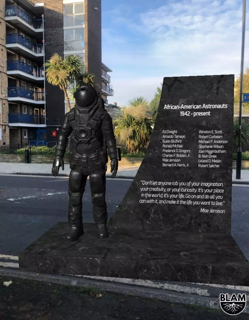 Un monumento AR para astronautas negros da aplicación BLAM Black History