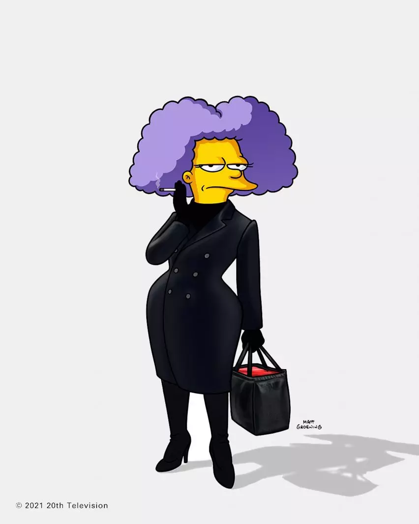 Usa ka karakter sa simpsons ang gi-animate nga nagsul-ob og itom nga sinina gikan sa miaging balenciaga show