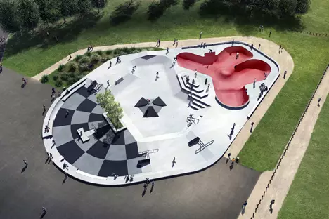 Skate park f'Reims minn Planda architectes u Constructo