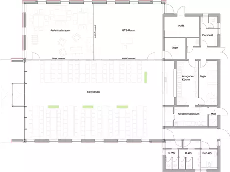 SpreierTrenner Architekten tərəfindən Salmtal orta məktəb yeməkxanası