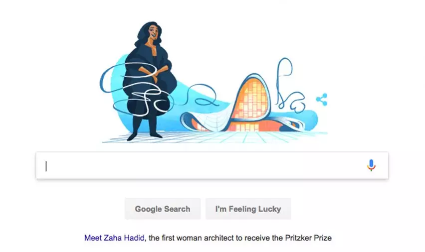 Google Doodle yibuka Zaha Hadid yatsindiye igihembo cya Pritzker 2004 60476_2