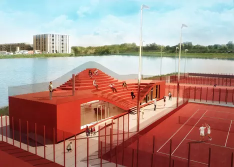 MVRDV ұсынған IJburg Tennisclub үшін Couch клубы