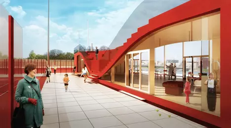 O le fale kalapu mo le Tennisclub IJburg e MVRDV