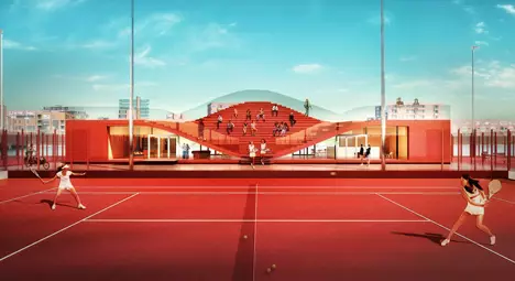 MVRDV tarapyndan Tennisklub IJburg üçin düşek kluby