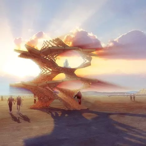 Burning Man 2015 paviliun dening Lorna Jackson, Tobias Powers lan Jon Leung