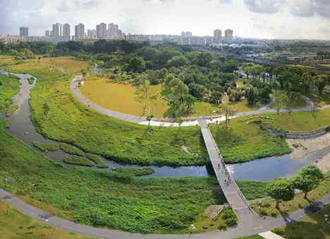 Kallang River Bishan Park nke Atelier Dreiseitl dere