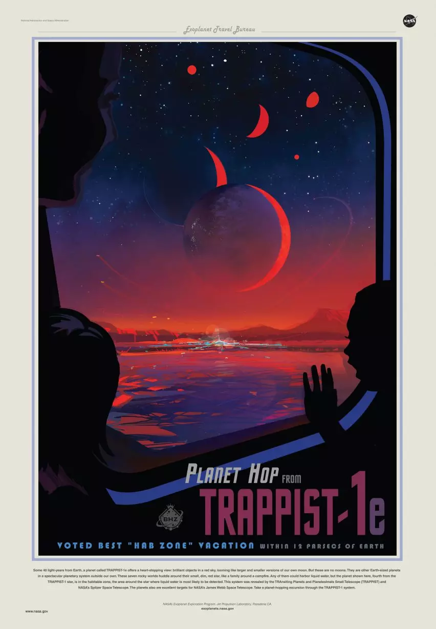 NASA TRAPPSIT-1e ونٹیج ٹریول پوسٹر