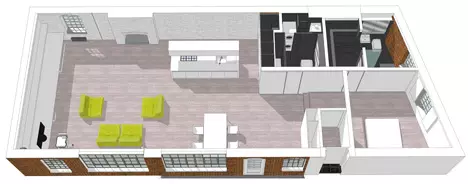 Plano 3D de London Warehouse Loft de Form Design Architecture