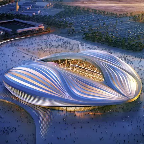 Al Wakrah leikvangurinn eftir Zaha Hadid Architects lítur út eins og leggöng