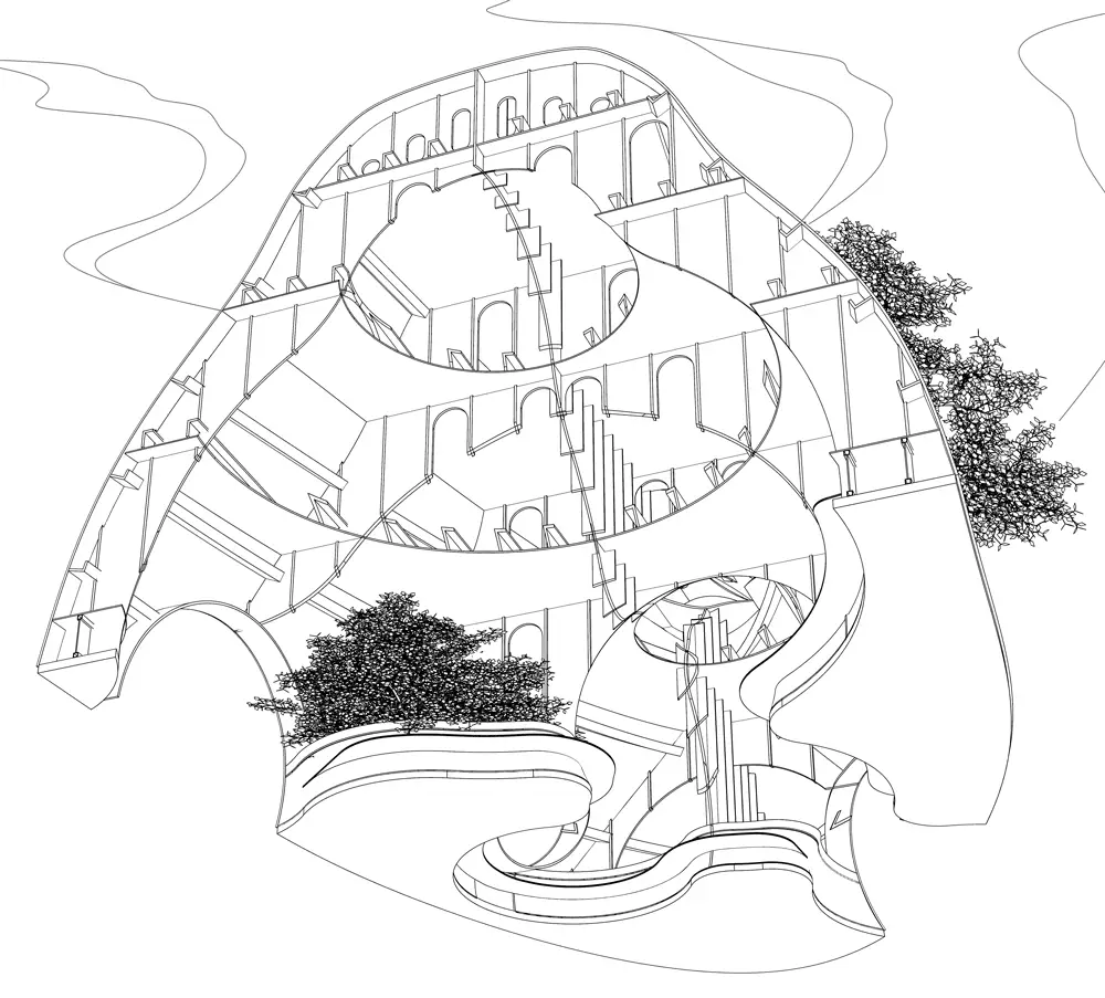 Temp'L by Shinslab Architecture هڪ تنصيب آهي جيڪو هڪ زنگ آلود پراڻي ڪارگو جهاز مان ٻيهر استعمال ڪيو ويو آهي سيئول ۾ ميوزيم جي صحن لاءِ