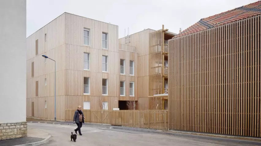 Odile Guzy Architectes-en etxebizitza sozialen egitasmoa Chalon-sur-Saônen, Frantzian