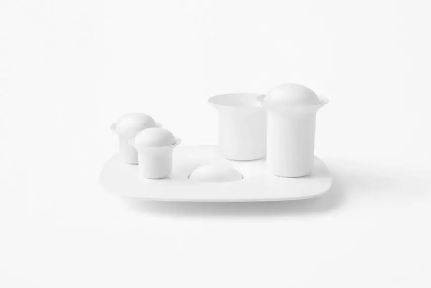 Nendo Zens لاءِ ڪنجي کان متاثر ٿيل فرنيچر ۽ پٿر جي شڪل واري دسترخوان ٺاهي 70499_4