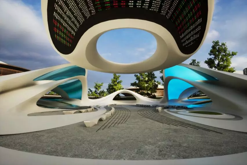 Ukrivljena virtualna zgradba Zaha Hadid Architects