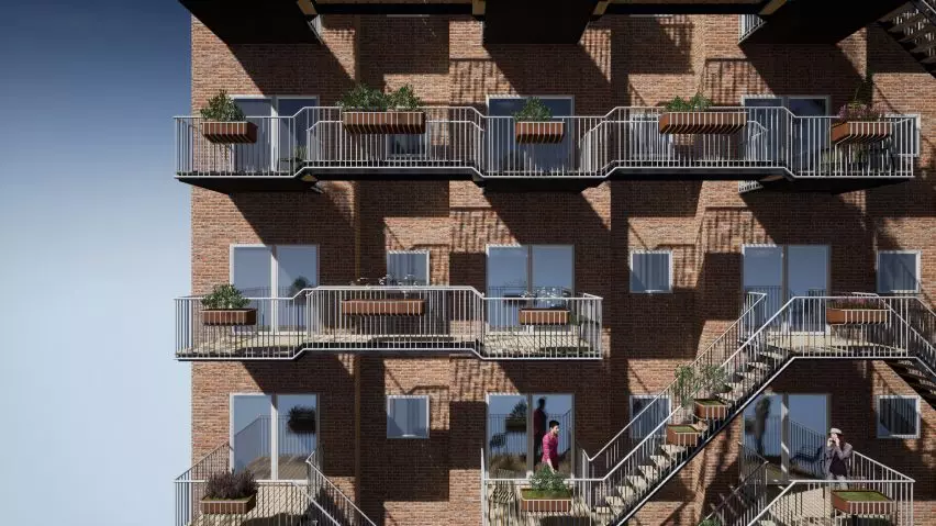 Sosiale balkonne-konsep deur Edwin Van Capelleveen