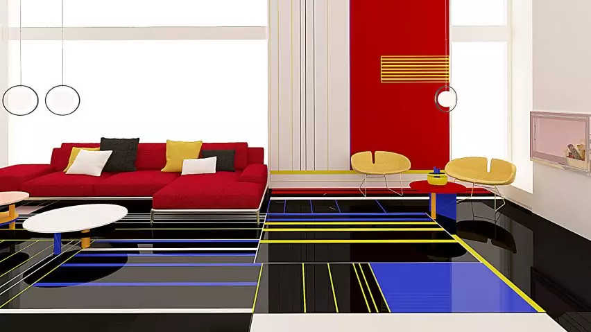 Deze week op Dezeen: Ontbijt Met Mondriaan appartement