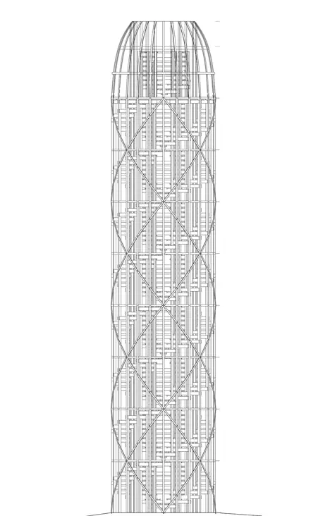 Drevená vyhliadková veža v tvare uhorky od Mjölk Architekti