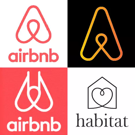 Airbnb-Logo-Reaktionen und -Vergleiche