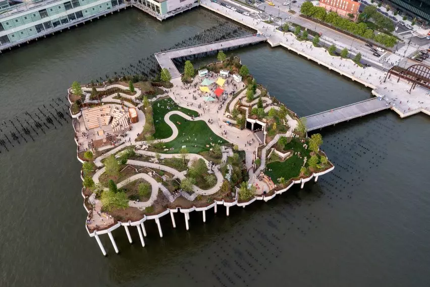 Vista aérea do parque de Thomas Heatherwick para Nova York