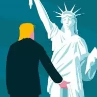 Ilustrasi Donald Trump dening Lennart Gäbel